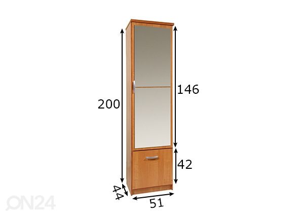 Шкаф в прихожую / шкаф платяной 52 cm DK-397793 - ON24.ee Мебель и интерьер