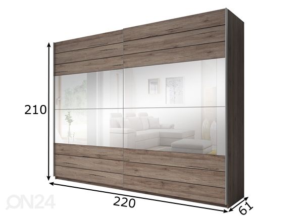 Шкаф-купе 220 cm WS-388316 - ON24.ee Мебель и интерьер